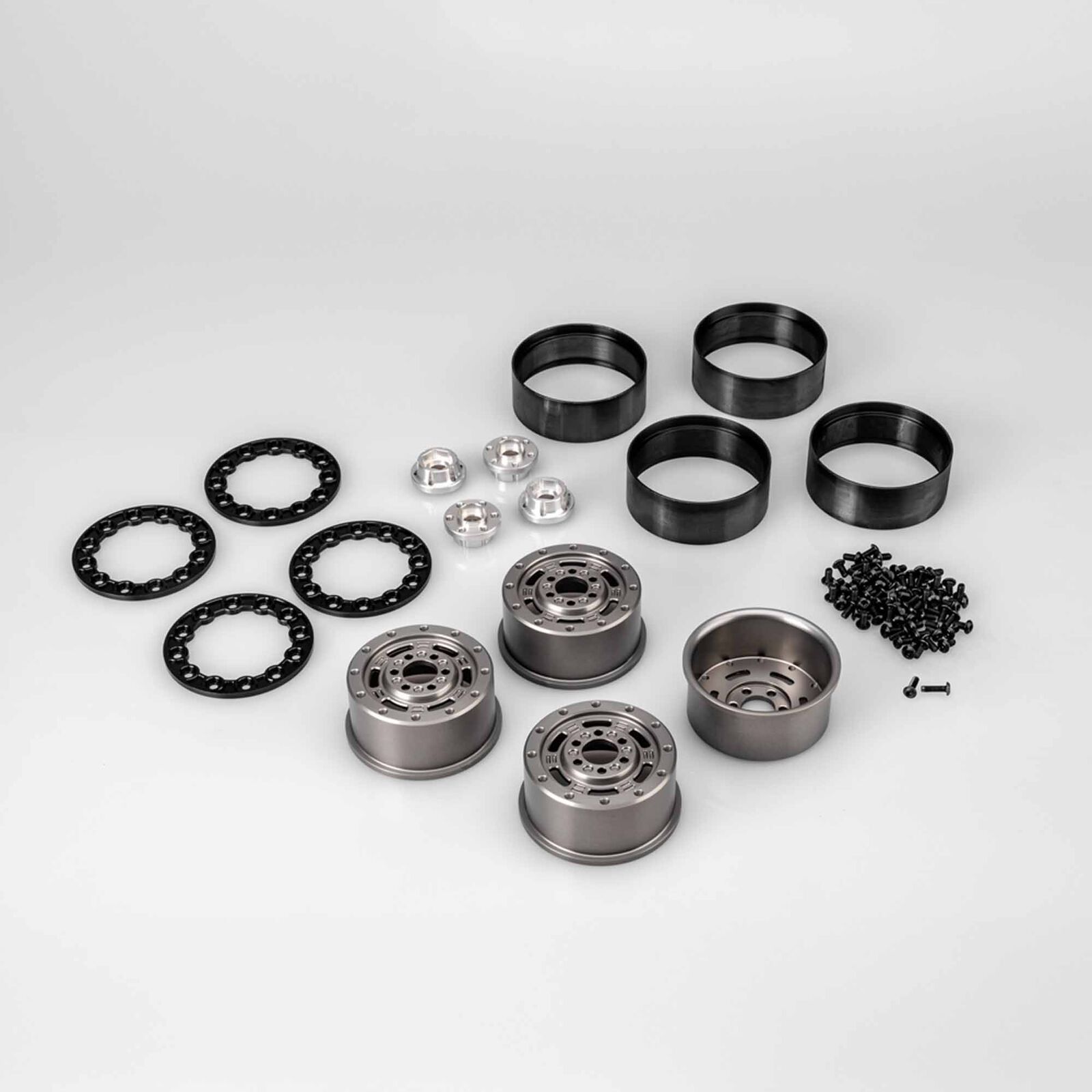 JConcepts, Inc. 1/10 Ballistic 1.9" Beadlock Rock Crawler Wheels, Gray ...