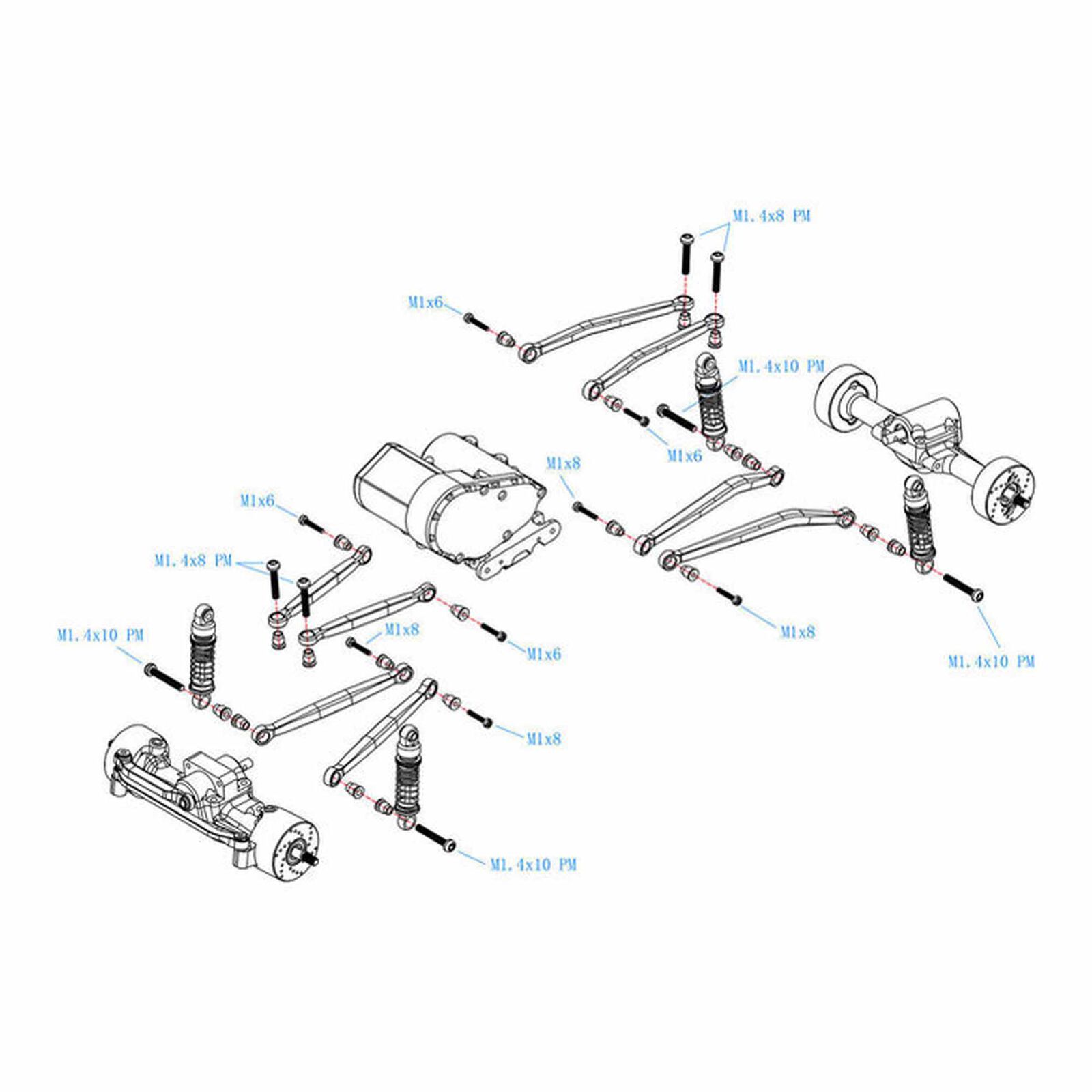 Hot Racing Aluminum 25mm Adjustable Shocks with Three Spring Rates, 1/ ...