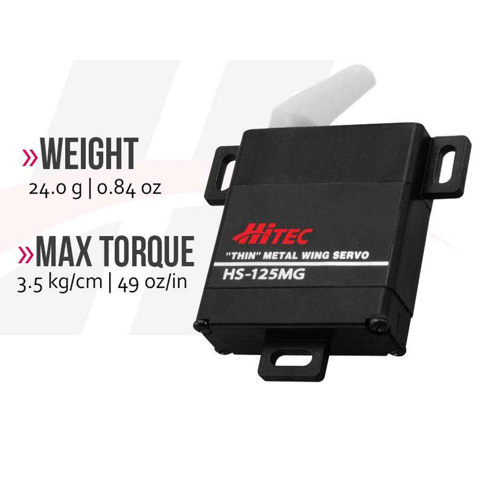 Hitec RCD Inc. HS-125MG Thin Standard Analog Metal Gear Wing Servo ...